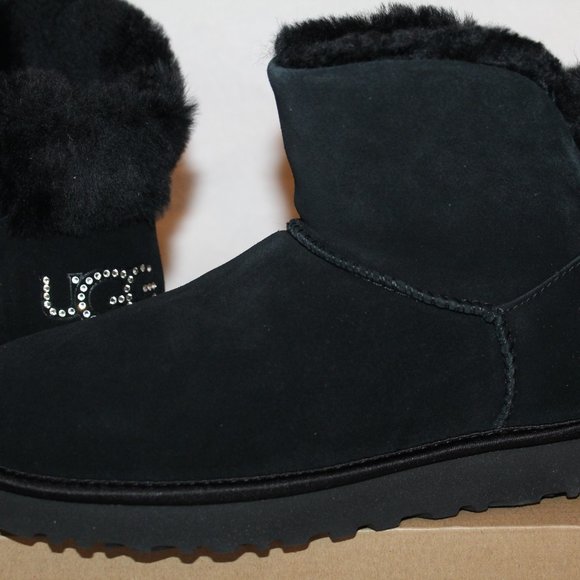 UGG | Shoes | Ugg Mini Bling Swarovski Crystal Suede Boots | Poshmark